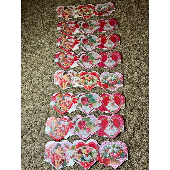 Holiday | Vintage Victorian Folding Trifold Valentines Day Heart ...